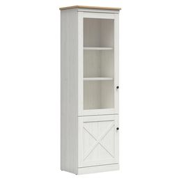 VITRINE Victoria Wei&szlig; und Holz
