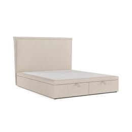 POLSTERBETT Eliot mit Stauraum 180/200 cm Hellbeige im Megan Stoff