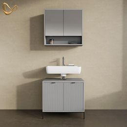 BADM&Ouml;BEL-SET ATERNO Grau 2 Teile