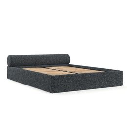 POLSTERBETT Solvo mit Stauraum 140/200 cm Grau im Blur Stoff