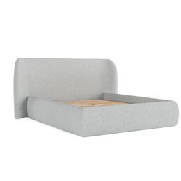 POLSTERBETT Bellano mit Stauraum 200/200 cm Hellgrau im Riva Stoff