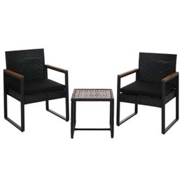 MCW POLY-RATTAN GARNITUR Schwarz
