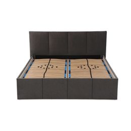 Halmon Schlafkomfort Betten POLSTERBETT Dalas Anthrazit 180 x 200 x 40 cm Stauraum Mit hochwertiger Matratze H2 (bis 100 kg) und Lattenrost