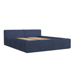 POLSTERBETT Casto mit Stauraum 180/200 cm Marineblau im Poso Stoff