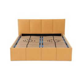 Halmon Schlafkomfort Betten POLSTERBETT Dalas Gold 180 x 200 x 40 cm Stauraum Mit hochwertiger Matratze H3 (bis 120 kg) und Lattenrost