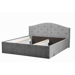 Halmon Schlafkomfort Betten POLSTERBETT Oslo Grau 200 x 200 x 40 cm Stauraum ohne hydraulische Funktion Mit hochwertiger Matratze H3 (bis 120 kg) und Lattenrost