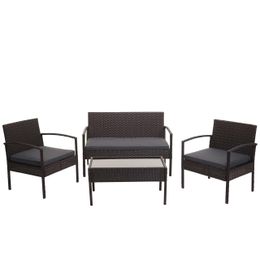 MCW POLY-RATTAN GARNITUR Braun, Anthrazit