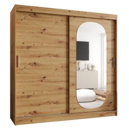 SCHIEBET&Uuml;RENSCHRANK mit Spiegel ROYAL 200/200/62 2-t&uuml;rig