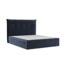 POLSTERBETT Liano mit Stauraum 180/200 cm Marineblau im Lotta Stoff