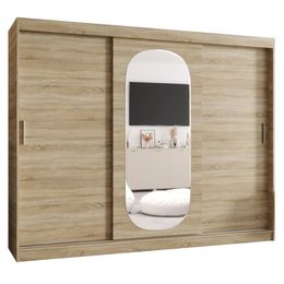 SCHIEBET&Uuml;RENSCHRANK mit Spiegel ROYAL 200/250/62 3-t&uuml;rig