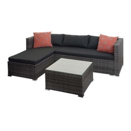 MCW POLY-RATTAN GARNITUR Grau, Grau, Orange
