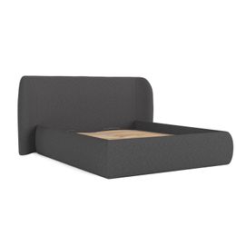 POLSTERBETT Bellano mit Stauraum 200/200 cm Anthrazit im Megan Stoff