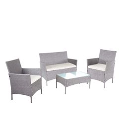 MCW POLY-RATTAN GARTEN-GARNITUR Grau