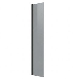 Badplaats DUSCHWAND Rizani - 40 x 200 cm - Schwarz - Walk-In Duschabtrennung aus Rauchglas