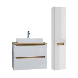 BADM&Ouml;BEL 80cm Livia 2er-Set Wei&szlig;