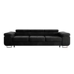 SCHLAFSOFA Wilson 3 Sitzpl&auml;tze Schwarz
