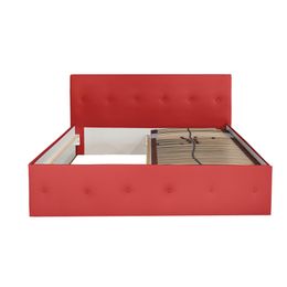 Halmon Schlafkomfort Betten POLSTERBETT Atalanta Rot 200 x 200 x 40 cm Mit Hochwertiger Matratze H3 (bis 120 kg) und Lattenrost