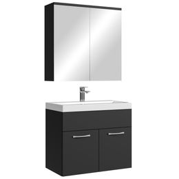 Badplaats BADM&Ouml;BEL-SET Montreal 3 Teile Schwarz Matt - 60 x 35 x 51 cm