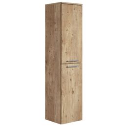 Badplaats BADEZIMMERSCHRANK Saturnus mit 2 T&uuml;ren Kastanien Eiche - 35 x 35 x 130 cm