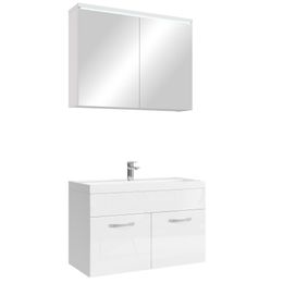Badplaats BADM&Ouml;BEL-SET Paso 3 Teile Wei&szlig; Hochglanz - 80 x 35 x 55 cm