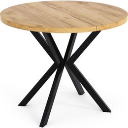 ESSTISCH Valeo runder ausziehbarer, Craft Eiche 100-180/100/76 cm