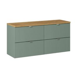 WASCHTISCHUNTERSCHRANK 120.4cm Jade Gr&uuml;n und Holz