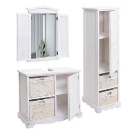 MCW BADEZIMMERSET Cremewei&szlig;
