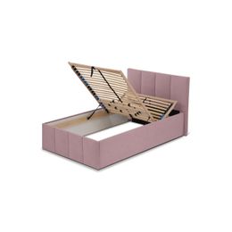 Halmon Schlafkomfort Betten POLSTERBETT Dalas Rose 140 x 200 x 40 cm Bettkasten Mit hochwertiger Matratze H3 (bis 120 kg) und Lattenrost