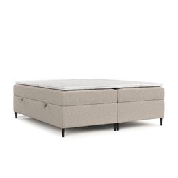 BOXBETT Theo 180/200 cm Hellbeige im Megan Stoff