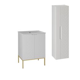 BADM&Ouml;BEL 60cm Daria 2er-Set Wei&szlig;