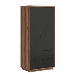 SCHRANK 2 T&uuml;ren Sven Schwarz und Holz