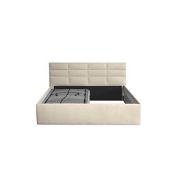 Halmon Schlafkomfort Betten POLSTERBETT Athena Beige 160 x 200 x 32 cm Stauraum ohne hydraulische Funktion Mit hochwertiger Matratze H2 (bis 100 kg) und Lattenrost