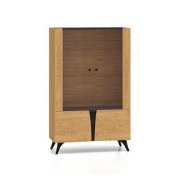 GESCHIRRSCHRANK Soah Holz und Schwarz