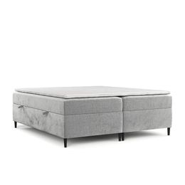 BOXBETT Theo 160/200 cm Hellgrau im Lotta Stoff