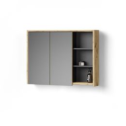 BADSPIEGELSCHRANK Vomano Eiche/Anthrazit 100 x 75 cm