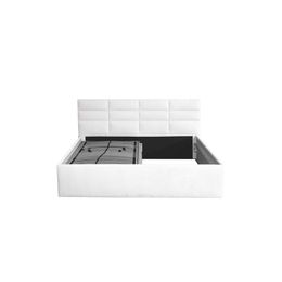 Halmon Schlafkomfort Betten POLSTERBETT Athena Wei&szlig; 200 x 200 x 40 cm Stauraum ohne hydraulische Funktion Mit hochwertiger Matratze H3 (bis 120 kg) und Lattenrost