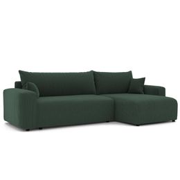 ECKSOFA mit Schlaffunktion und Bettkasten, Gr&uuml;n