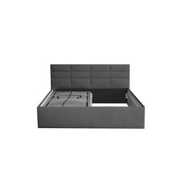 Halmon Schlafkomfort Betten POLSTERBETT Athena Anthrazit 180 x 200 x 40 cm Stauraum ohne hydraulische Funktion Ohne Matratze und Lattenrost