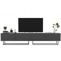 TV-LOWBOARD 2-er Set Enjoy Grau Matt mit Metallrahmen 120 cm