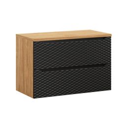 WASCHTISCHUNTERSCHRANK 90cm Elora Schwarz und Holz