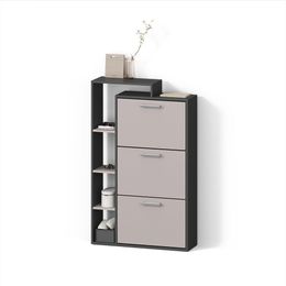 SCHUHKIPPER Ortello Anthrazit/Greige 80 x 128.3 cm mit 3 F&auml;chern