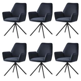 MCW ESSZIMMERSTUHL Anthrazit, Blau, Schwarz 6er-Set