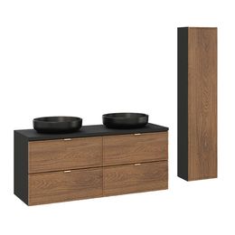 BADM&Ouml;BEL 120.2cm Elena 2er-Set Holz und Schwarz
