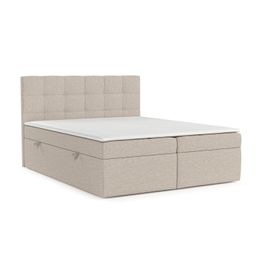 BOXBETT Lean 160/200 cm Hellbeige im Megan Stoff