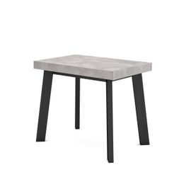 KONSOLENTISCH ausziehbar 58 bis 302cm, f&uuml;r 14 G&auml;ste, zementgrau, 90/58/73cm