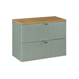 WASCHTISCHUNTERSCHRANK 80.4cm Jade Gr&uuml;n und Holz