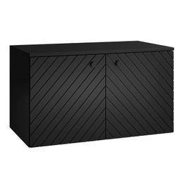 Badplaats WASCHBECKENUNTERSCHRANK Orlando 2 T&uuml;re Schwarz Matt - 80 x 47 x 61 cm