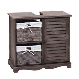MCW WASCHBECKENUNTERSCHRANK Grau, Braun