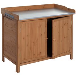 MCW GARTENSCHRANK MIT ARBEITSPLATTE Braun
