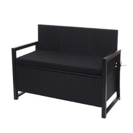 MCW POLY-RATTAN 2ER SITZBANK Anthrazit, Schwarz
